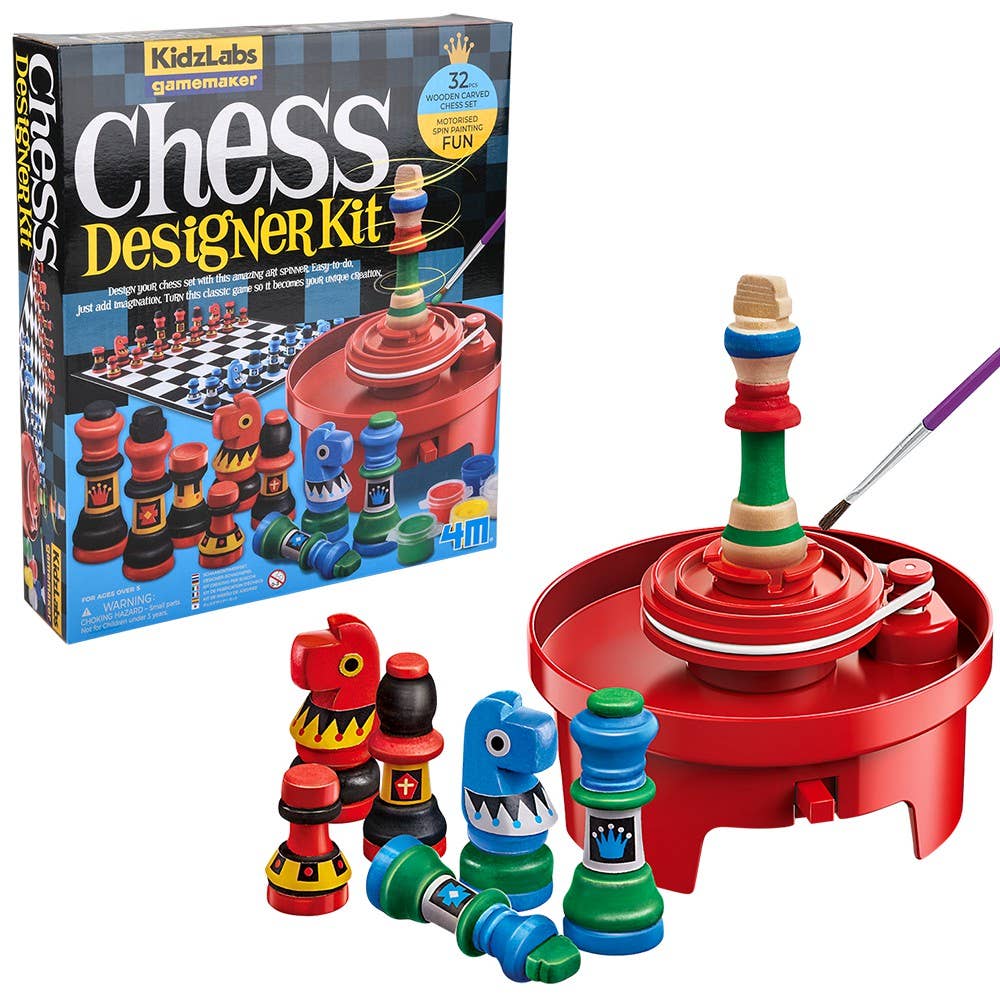 KidzLabs /Gamemaker/Motorised Spin Art/Chess Designer Kit – Young Explorers